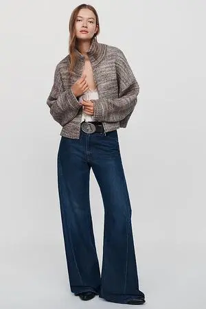 PILCRO Wool Blend Funnel Neck Sweater