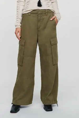PISTOLA Petra 100% Cotton Mid-rise Wide-leg Cargo Pants