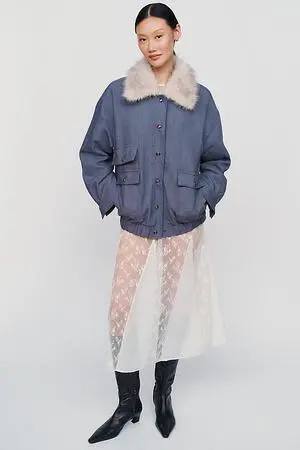 Maeve Faux Fur Collar Barn Jacket