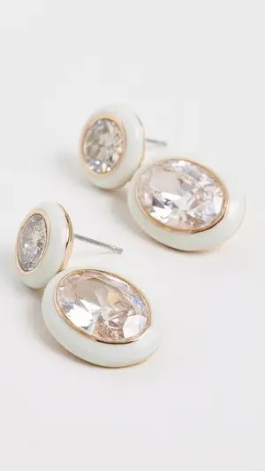 Ettika Enamel Drop Earrings - Clear