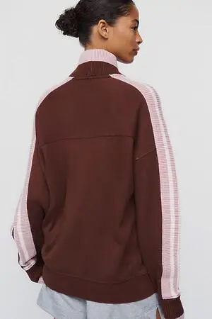 Daily Practice Cotton Blend Mock Neck Pullover Top