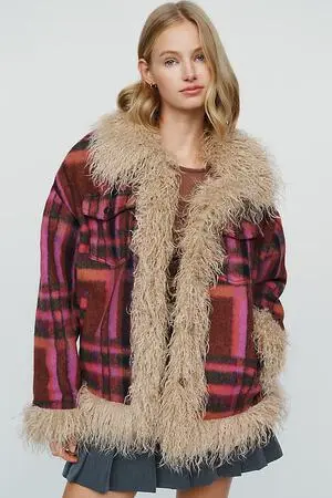 Scotch & Soda Jazz Faux Fur Trim Coat Jacket