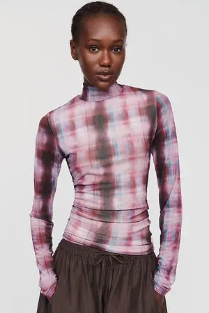 Rag & Bone Yana Mesh Turtleneck Top