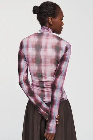 Rag & Bone Yana Mesh Turtleneck Top