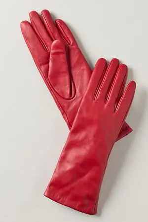 Anthropologie Leather Gloves - Red