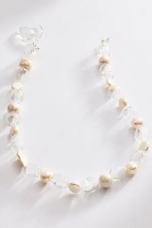LEVENS JEWELS Levens Magnificent Glass & Pearl Necklace - Clear