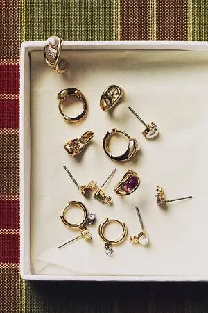 Anthropologie Birthstone Earrgs, Set Of 3 October
