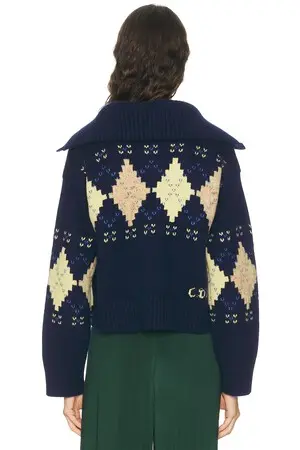 Calle Del Mar Donegal Argyle Cardigan In Navy