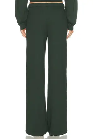Eterne Oversized Wide Leg French Terry Sweatpant In Dark Green