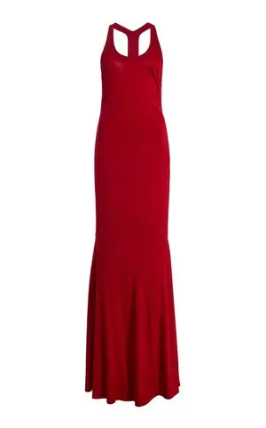 Staud Zena Jersey Maxi Dress - Red
