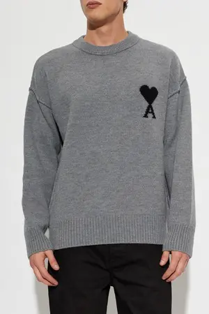 AMI Paris Wool Sweater With Logo