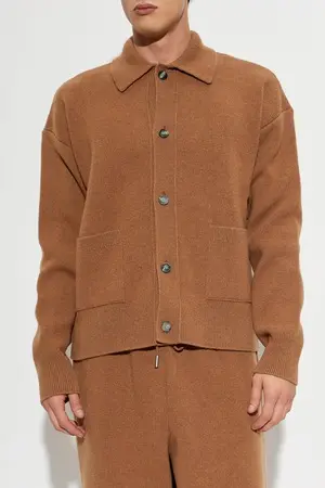 AMI Paris Wool Cardigan With Logo