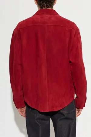 AMI Paris Suede Jacket With Embroidered Logo