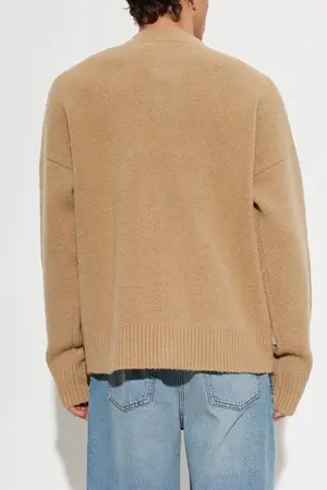 AMI Paris Wool Cardigan With Logo