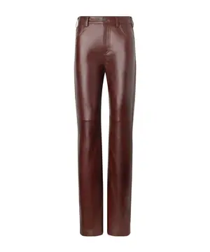 NILI LOTAN High-waisted Straight-leg Casual Trousers - Brown