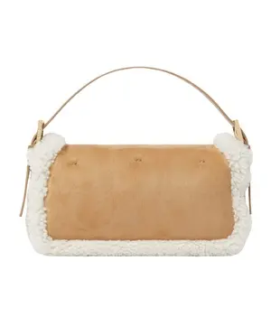 Fendi Baguette 26424 Camel-colored Shearling Bag
