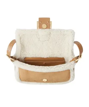 Fendi Baguette 26424 Camel-colored Shearling Bag