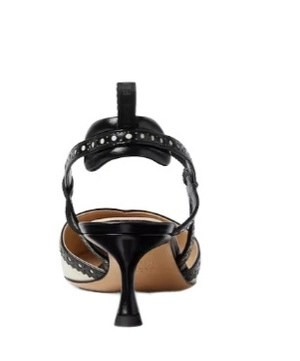 Fendi Colibrì Brogues High-heeled Parchment And Leather Slingbacks
