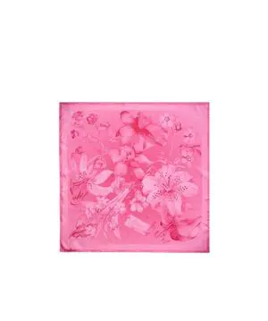 Gucci Printed Silk Twill Carr - Fuchsia