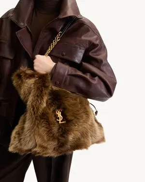 Saint Laurent Jamie Shopping In Shearling