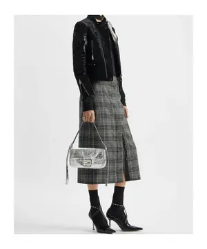 Fendi Grey Check Wool Skirt