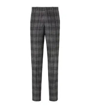 Fendi Grey Check Wool Trousers - Multicolour