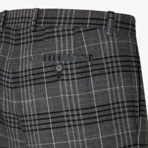 Fendi Grey Check Wool Trousers