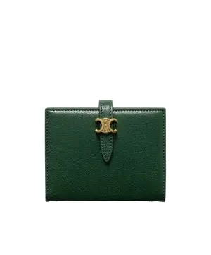 Celine Bi-fold Card Holder Triomphe Pontet In Goatskin