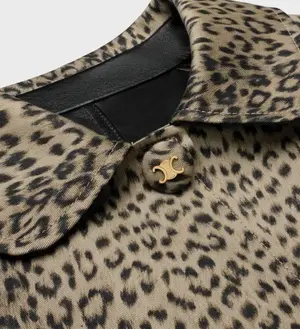 Celine Laminated Coat In Leopard Cotton