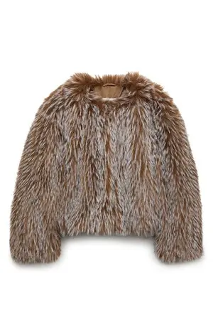M&s Tipped Faux Fur Jacket