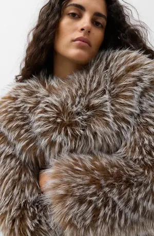 M&s Tipped Faux Fur Jacket