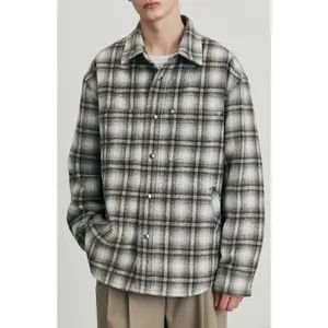 DUNST Gender Inclusive Quilted Flannel Shirt - Khaki Check
