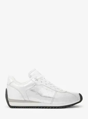Michael Kors Rhodes Metallic Trainer In Size By