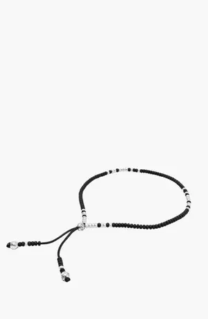 NIALAYA JEWELRY Beaded String Bracelet - Black/silver