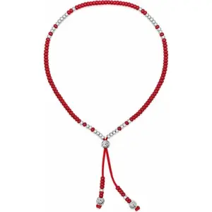 NIALAYA JEWELRY Beaded String Bracelet - Red/silver