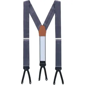 Trafalgar Classic Herringbone Formal End Silk Suspenders (braces) Pewter