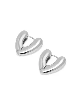 NIALAYA JEWELRY Heart Hoop Earrings - Silver