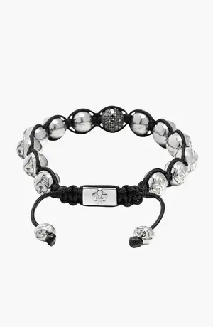 NIALAYA JEWELRY Black Diamond Beaded Sterling Bracelet