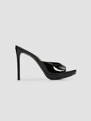 Schutz Sally 100mm Patent Leather Sandals - Black
