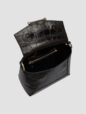 Strathberry Large Mosaic Croc-embossed Leather Top Handle Bag