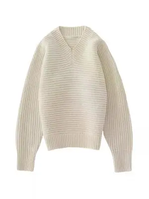 Studio Nicholson Kern Ribbed-knit V-neck Sweater