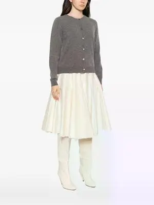 ARAGONA Button-up Crew-neck Cardigan