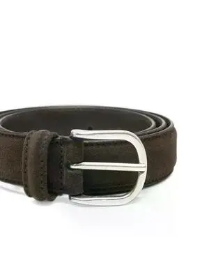 Anderson's Suede-finish Buckle-fastening Belt - Brown
