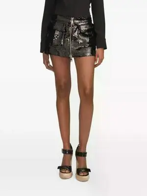 Brandon Maxwell Sterling Sequin-embellished Mini Skirt - Black