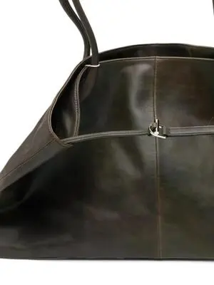 LOW CLASSIC Haricot Logo-debossed Leather Tote Bag