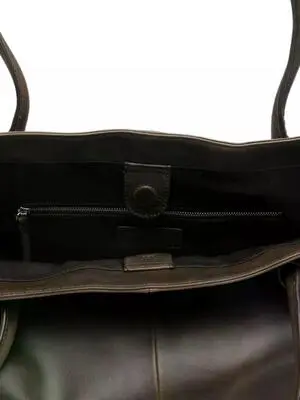 LOW CLASSIC Haricot Logo-debossed Leather Tote Bag
