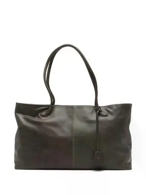 LOW CLASSIC Haricot Logo-debossed Leather Tote Bag - Brown