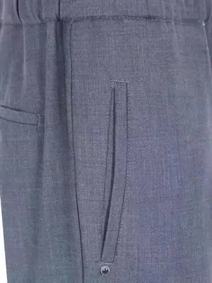 WHITE SAND Buckle-belt Straight-leg Trousers