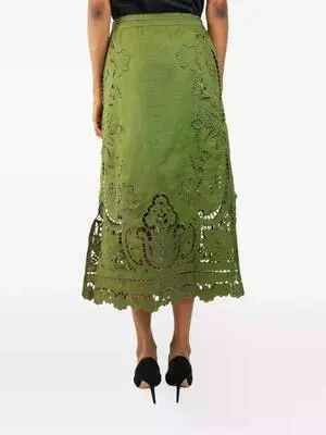 Farm Rio Broderie-anglaise Midi Skirt