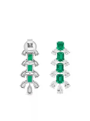 HYT JEWELRY Emerald And Diamond Dangle Earrings